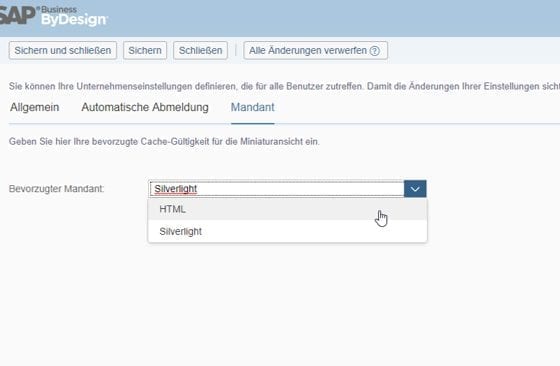 Die HTML5-basierte Benutzeroberfläche von SAP Business ByDesign als Standard nutzen