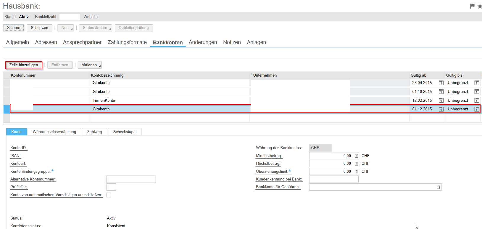 Kurzanleitung: SAP Business ByDesign Bankkonten pflegen