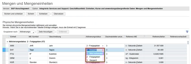 Kurzanleitung: Mengen und Mengeneinheiten anpassen